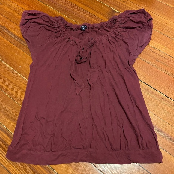 GAP | Tops | Merlot Cotton Top With Tie | Poshmark